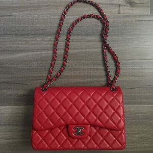 CHANEL | Bags | Chanel Classic Double Flap In Lambskin Red | Poshmark